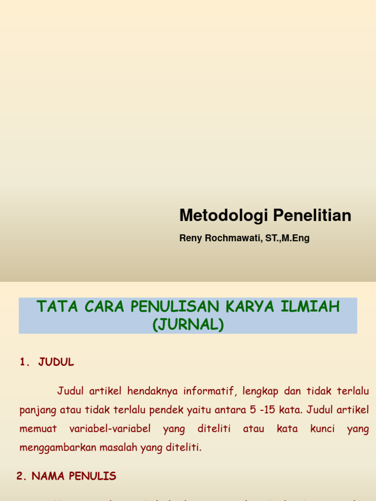 Materi Pertemuan 6 - Tata Cara Penulisan Karya Ilmiah | PDF