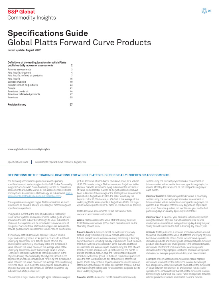 Platts Forward Curve Oil | PDF | Derivative (Finance) | Futures Contract