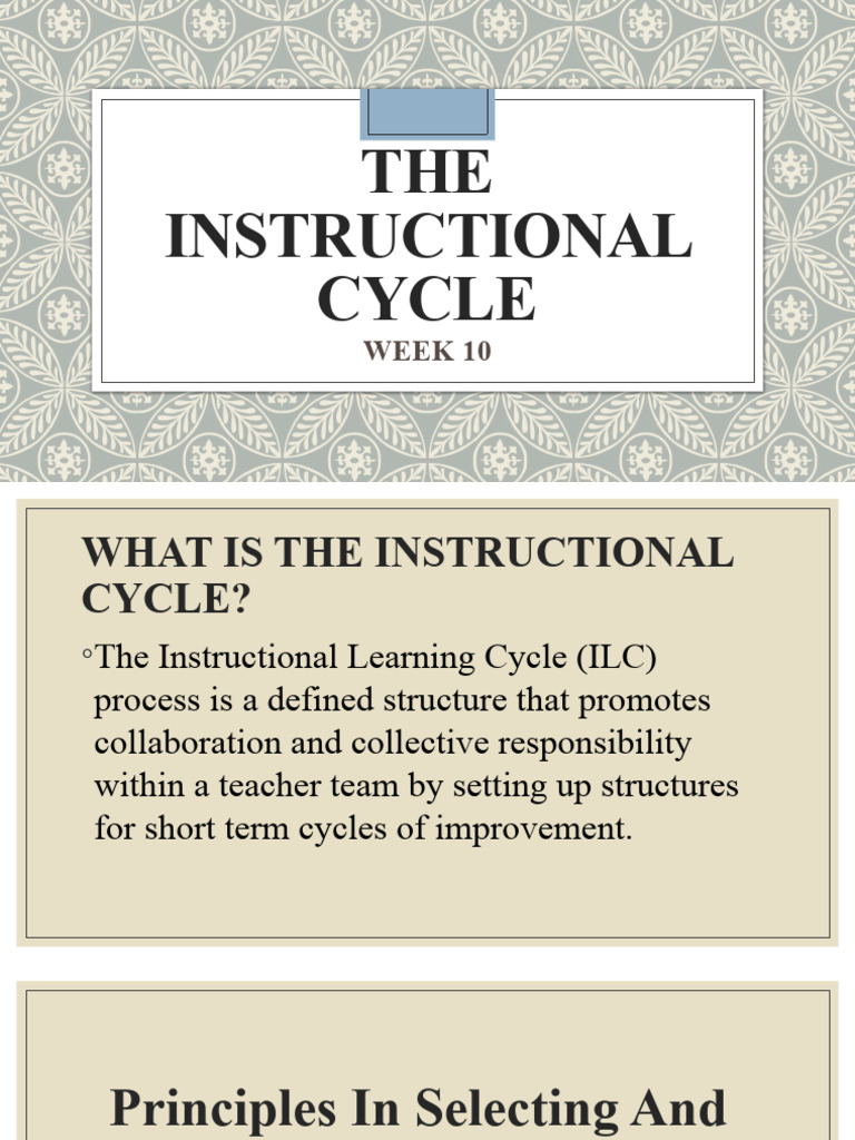 The Instructional Cycle | PDF