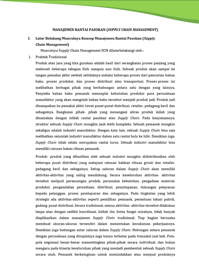Pengertian dan Prinsip SCM Efektif | PDF