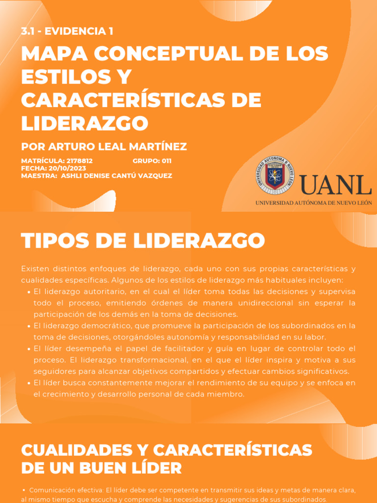 Mapa Conceptual de Los Estilos y Características de Liderazgo | PDF | Liderazgo | Toma de decisiones