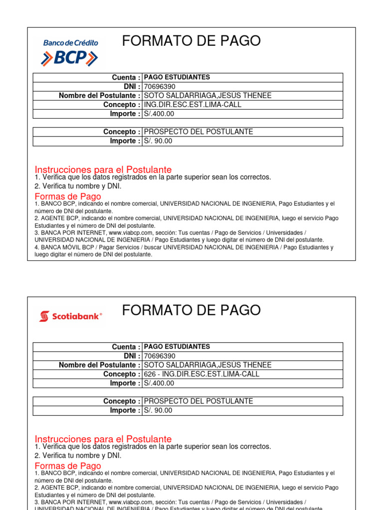 Formato Pago | PDF