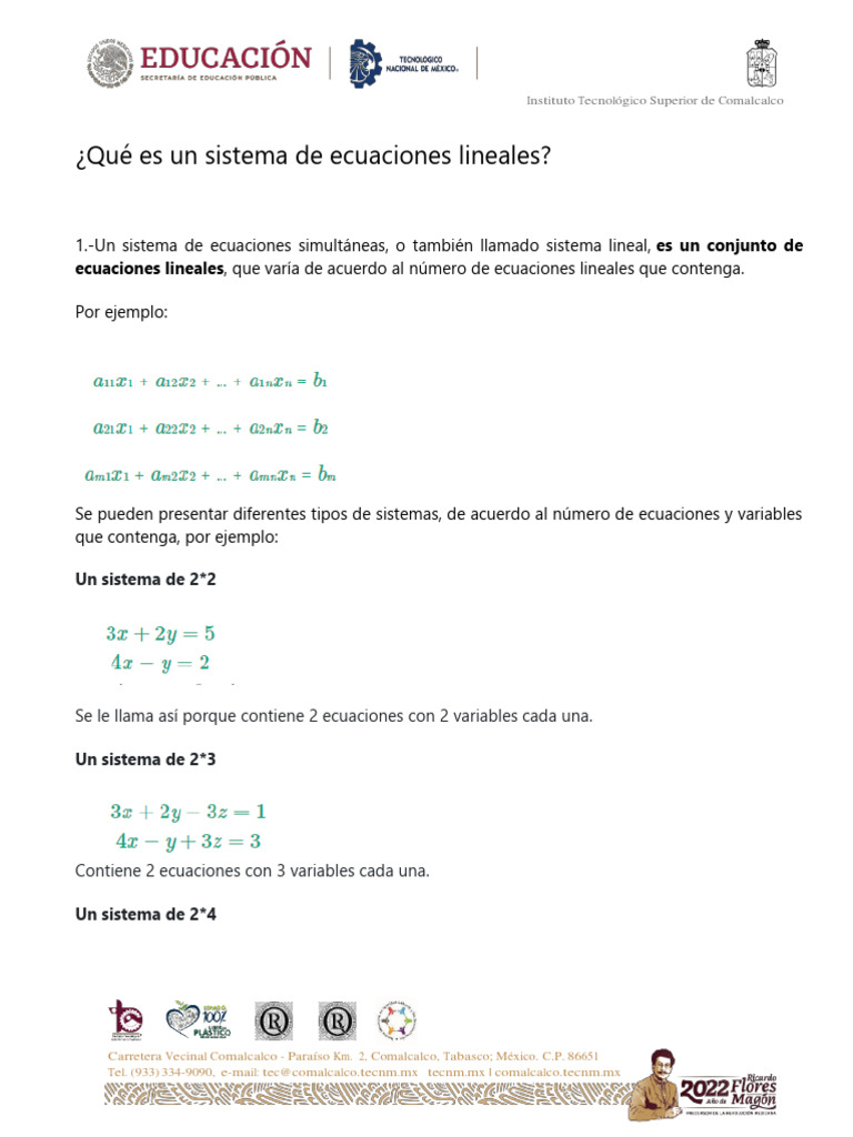 Sistema Lineales | PDF