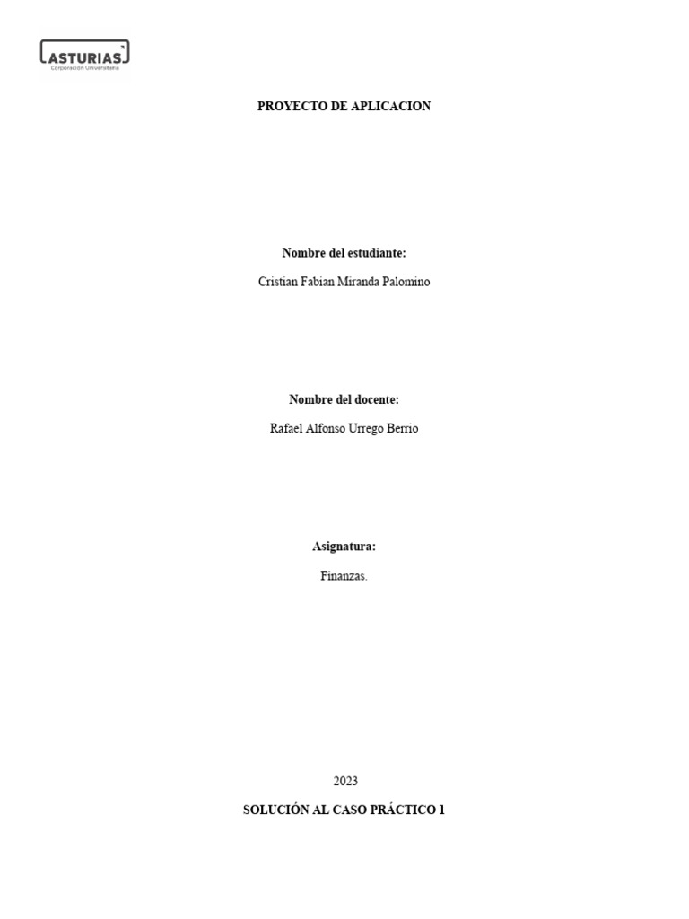 Análisis Financiero del Proyecto Miranda | PDF | Rentabilidad sobre recursos propios ...