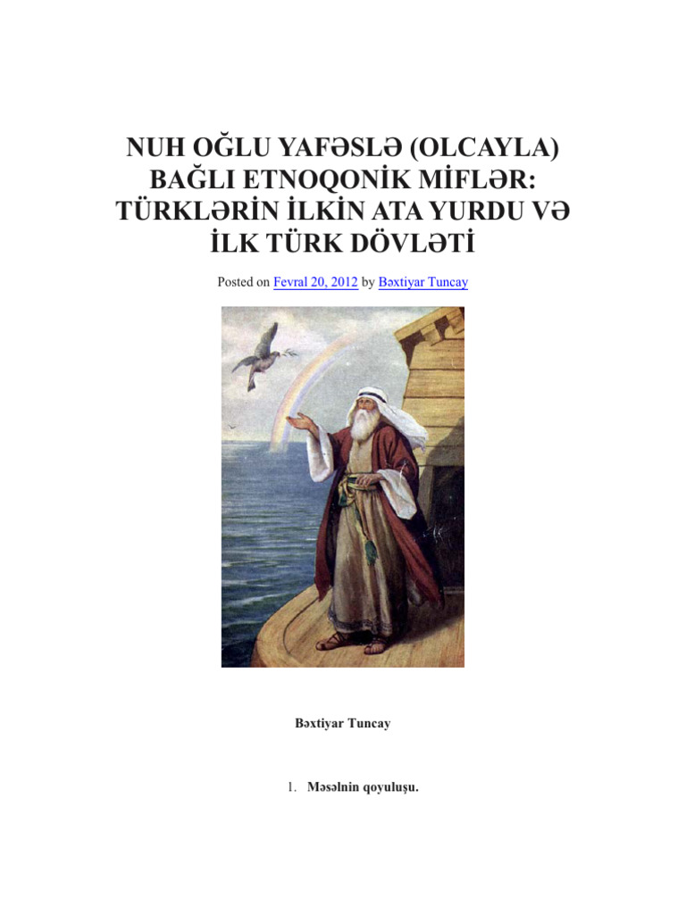 A107-Nuh Oghlu Yafesle (Olcayla) Baghli Etnoqonik Mifler-Turklerin ...