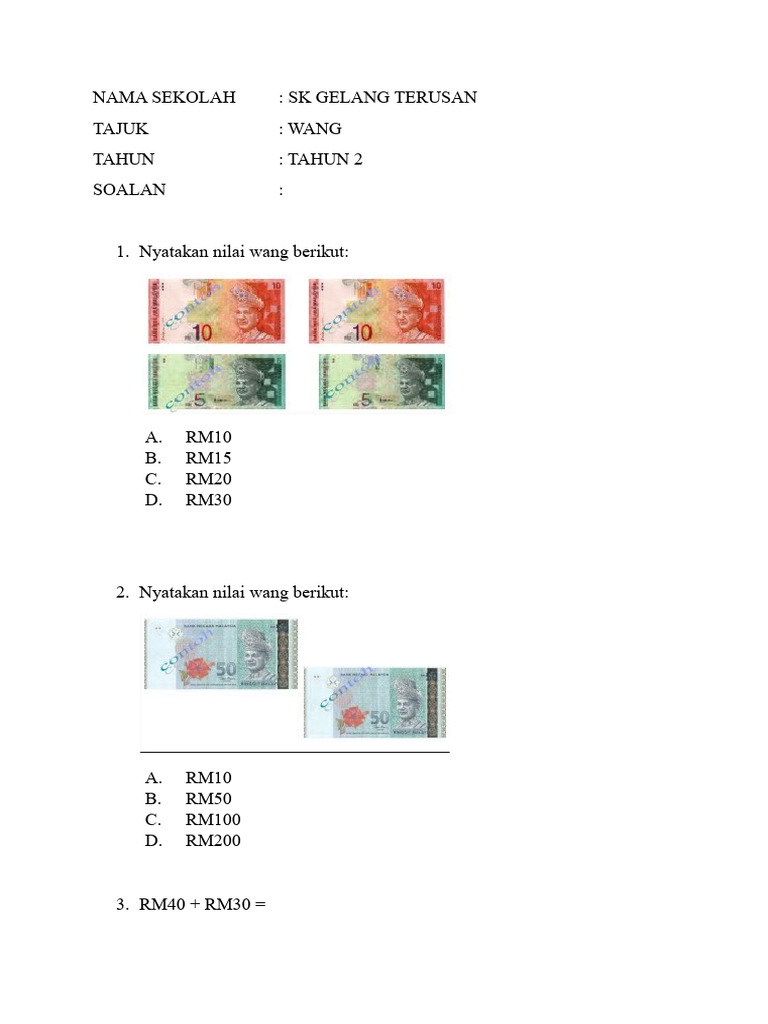 Soalan Bijak Matematik Tahun 2 | PDF