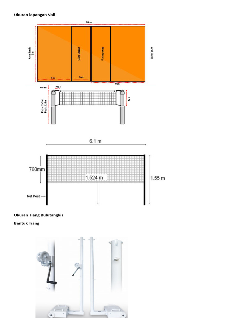 Ukuran Tiang Voli | PDF