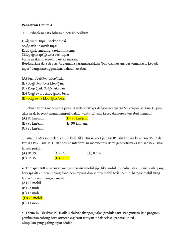 Penalaran Umum 4 | PDF