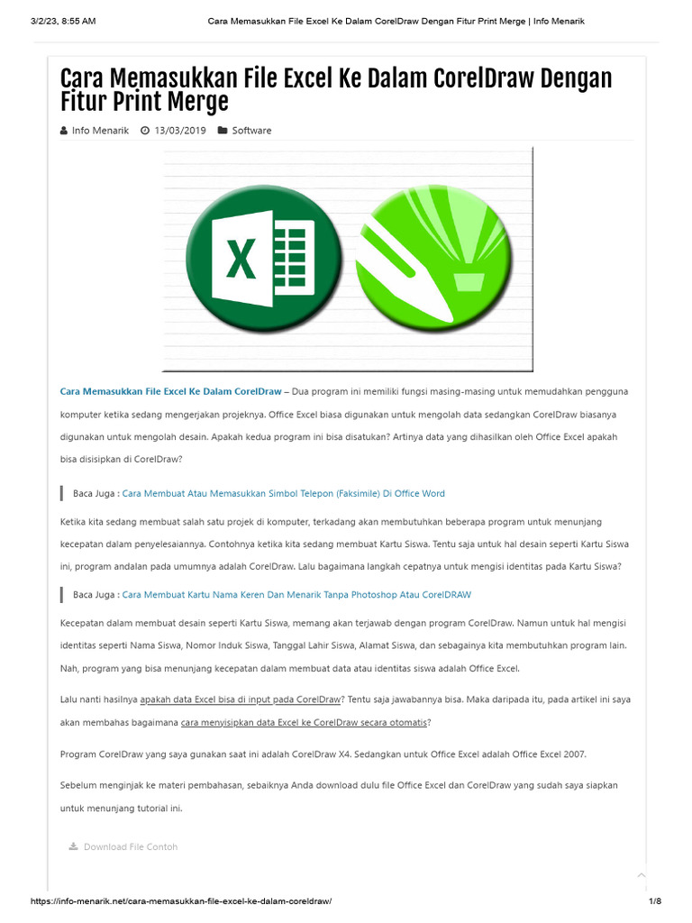 Mengintegrasi Excel ke CorelDraw | PDF