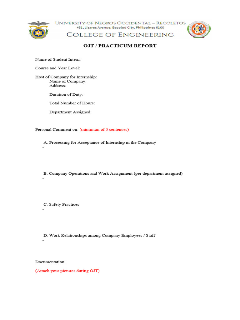 OJT Practicum Report | PDF