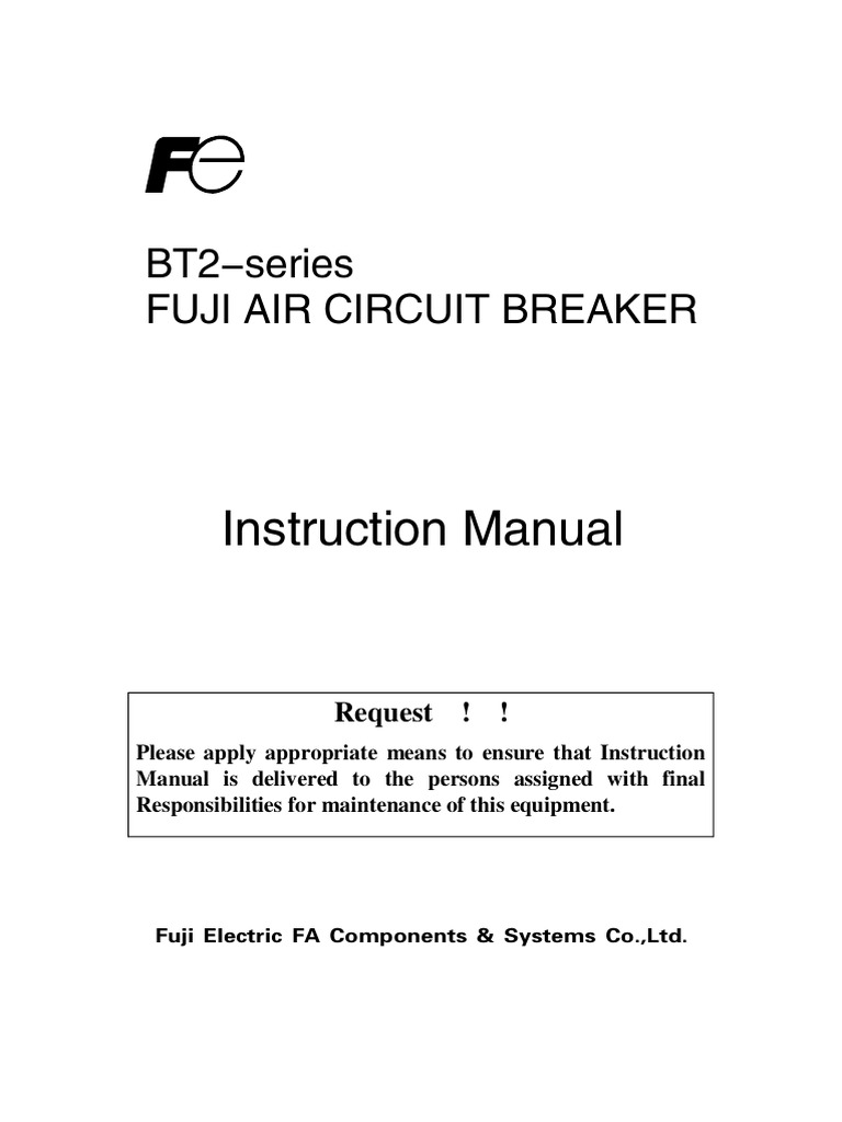 Acb Bt2 Series Fuji Manual | PDF