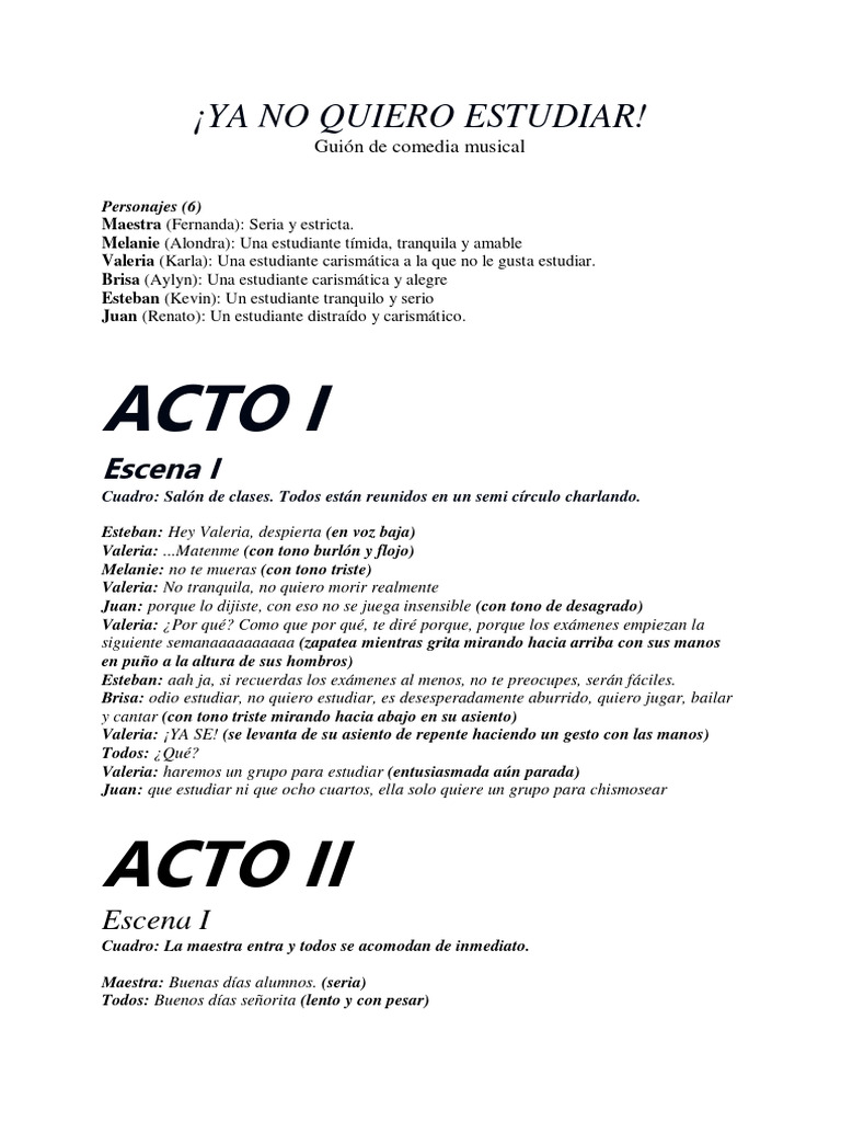 Guión Teatral | PDF | Bailes | Las artes escénicas