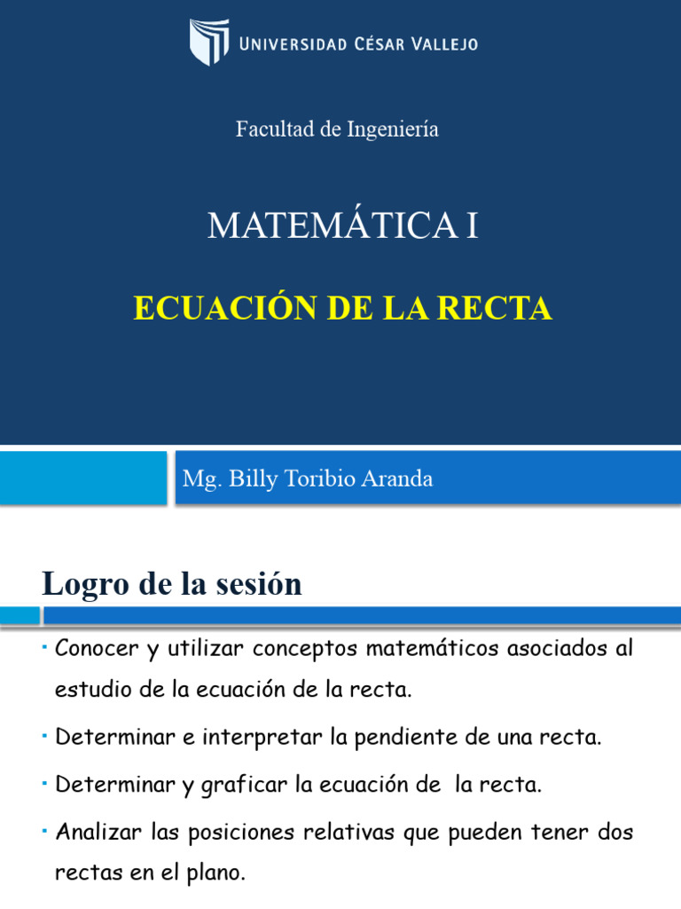 Ecuación de La Recta | PDF | Pendiente | Línea (geometría)
