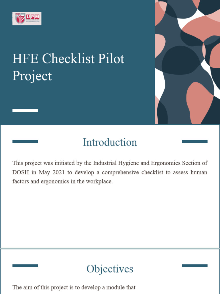 Pilot Project | PDF | Human Factors And Ergonomics | Occupational Hygiene