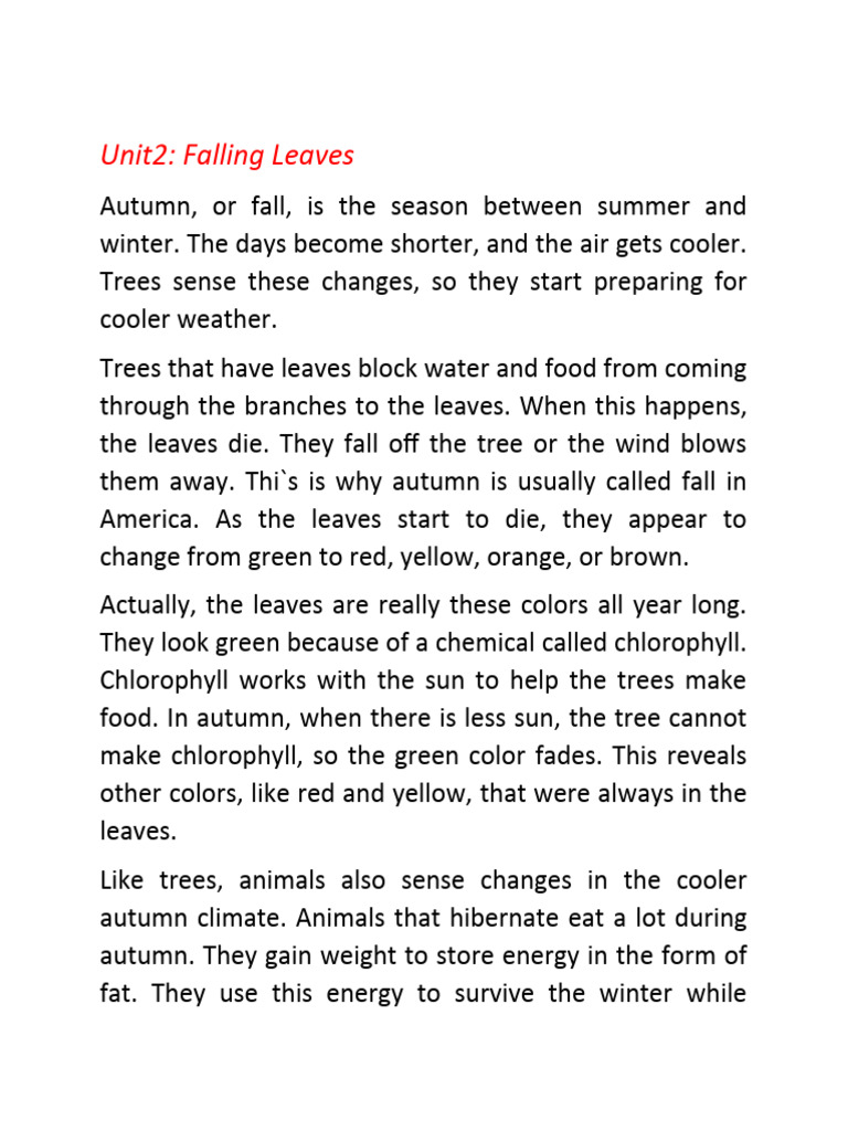 Autumn's Natural Changes | PDF