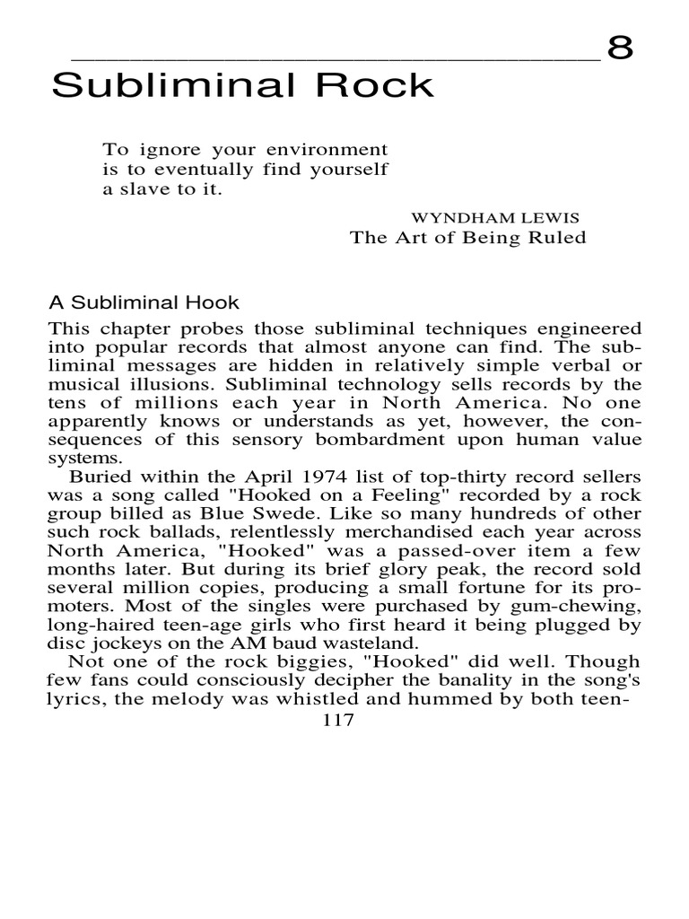 Subliminal Rock Roll Media Sexploitation Wilson Bryan Key | PDF