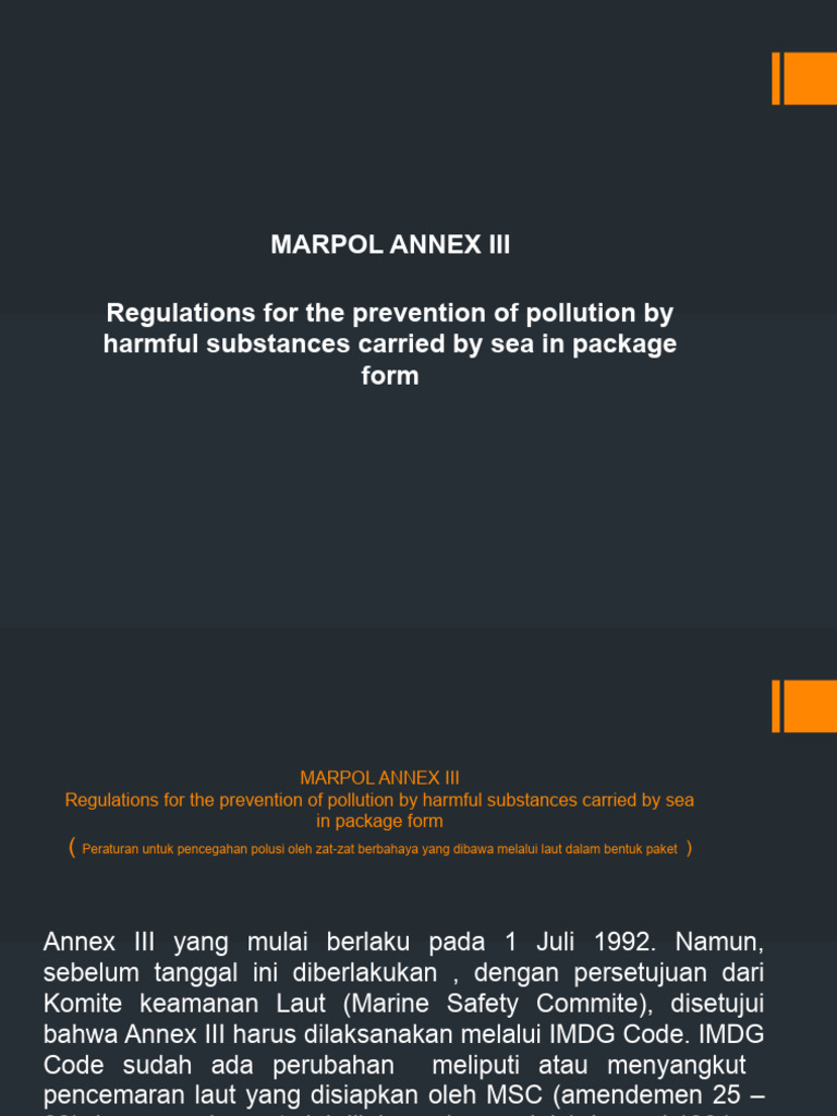 Marpol Annex Iii | PDF