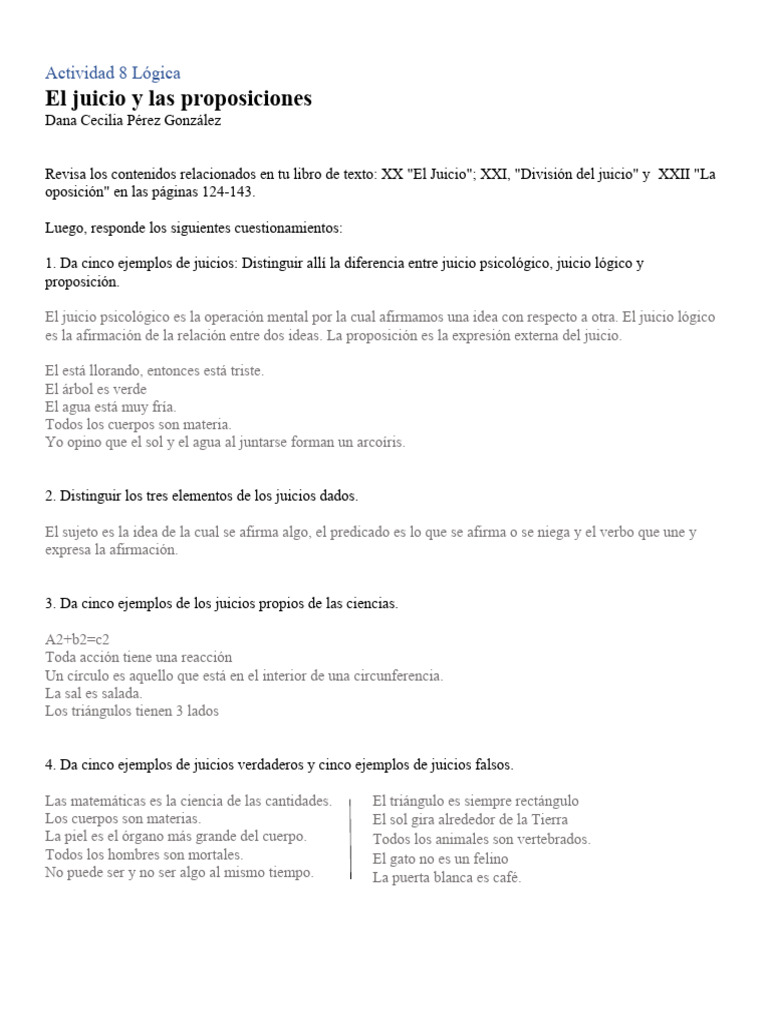 LÓGICA Act8 2402 | PDF | Proposición | Lógica