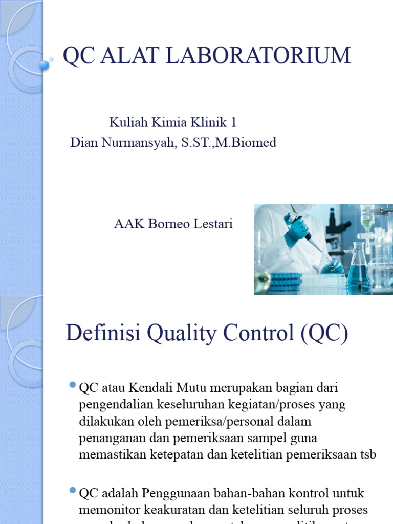 QC Alat Di LAboratorium | PDF
