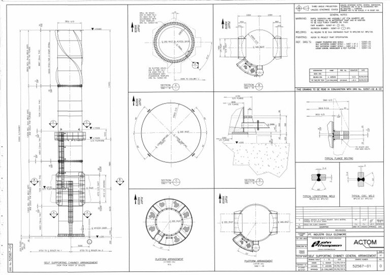 52567-01-0 - Self Supporting Chimney General Arrangement | PDF