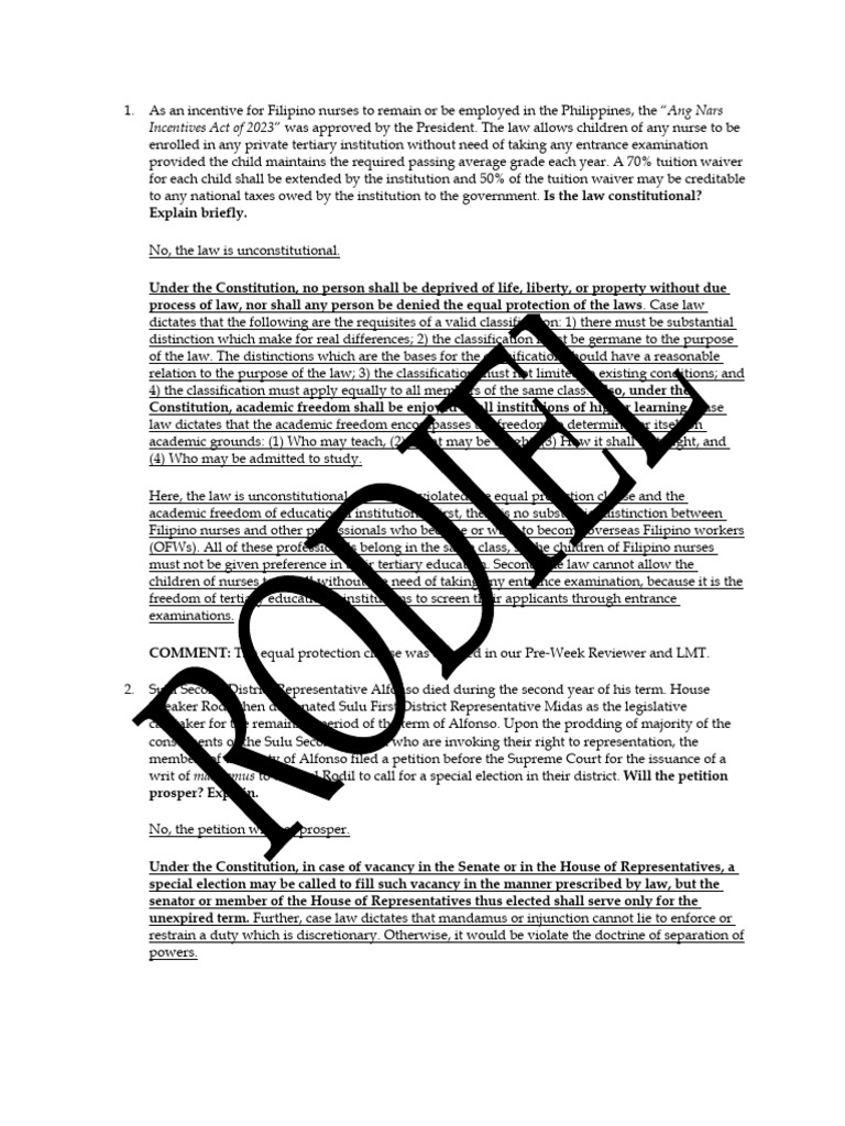 Poli 2023 Bar Q&a (Rodiel) | PDF
