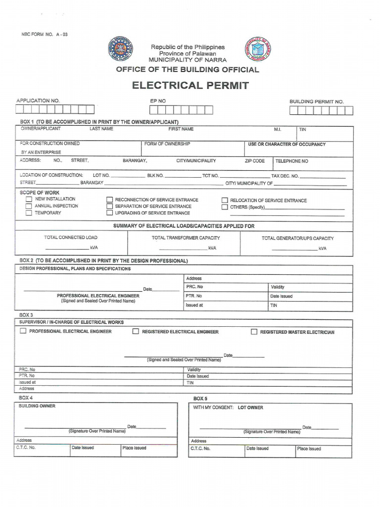 Electrical Permit (Narra) | PDF