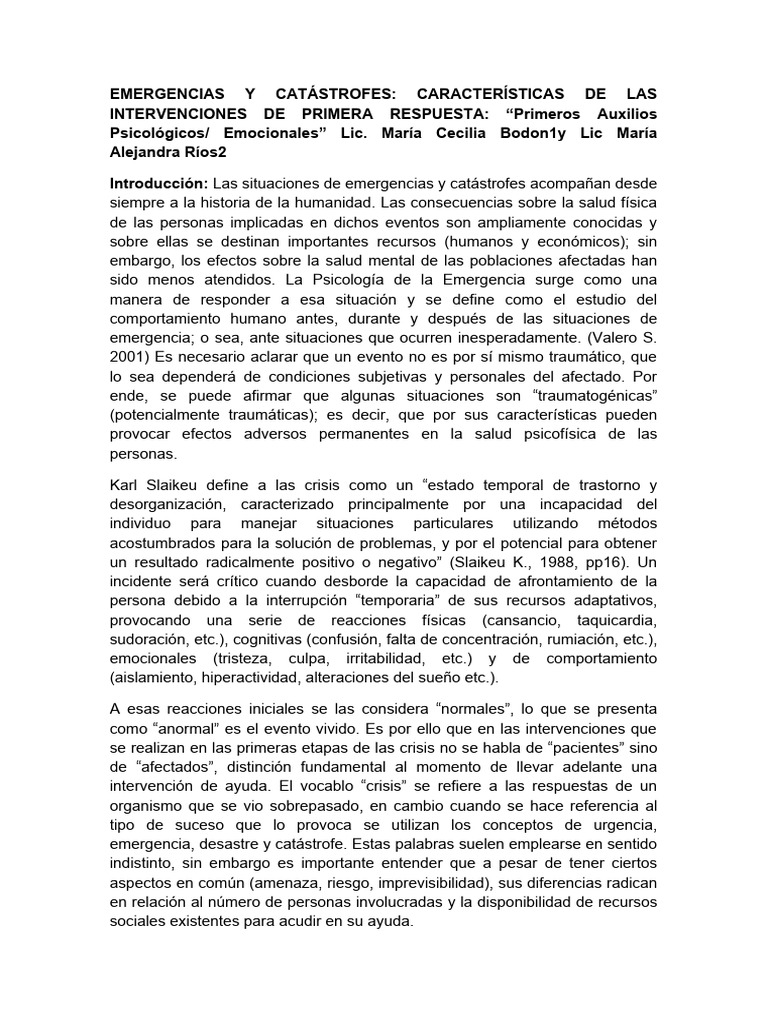 Emergencias Y Catástrofes Descargar Gratis Pdf Las Emociones Estrés Biología