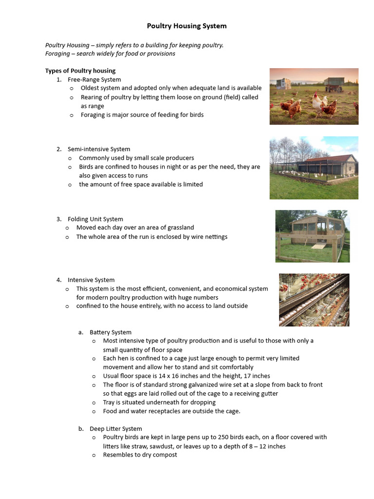 Poultry Housing System Notes Pdf