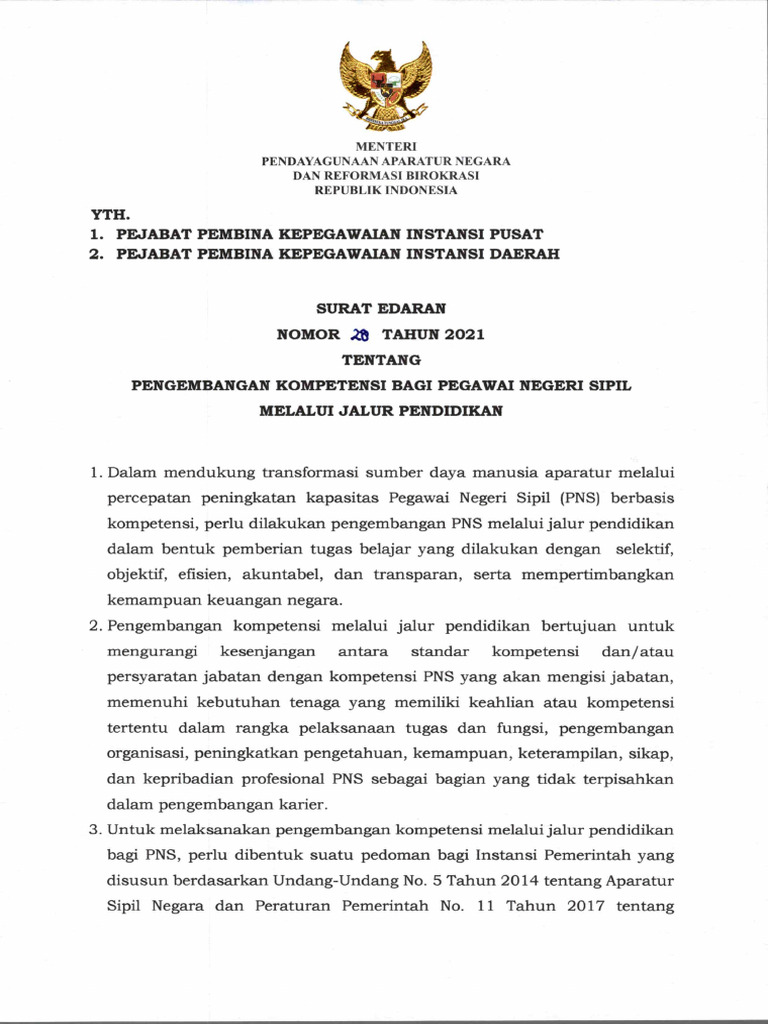 SE Nomor 28 Tahun 2021 | PDF