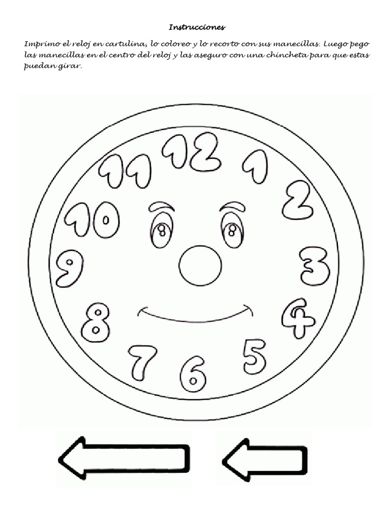 Reloj Imprimible 1º | PDF