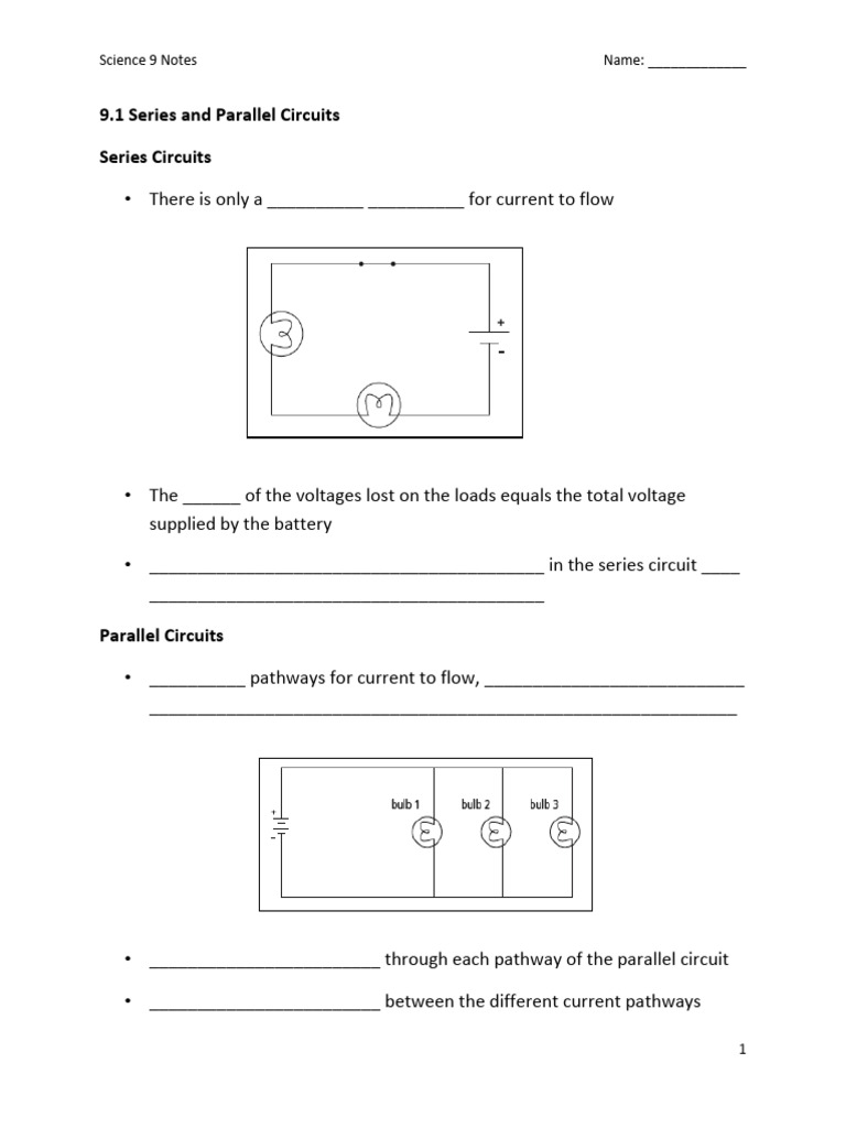 Year 9 Electricity Material and Worksheets | PDF | Series And Parallel ...