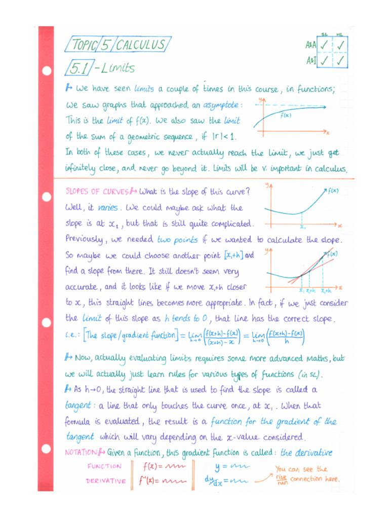 Calculus Handwritten Notes Pdf