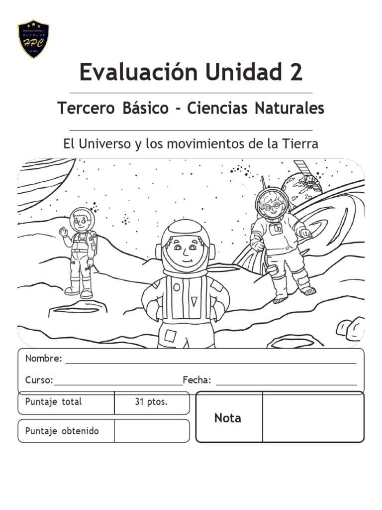 Guía de Repaso Sistema Solar 3° Básico | PDF