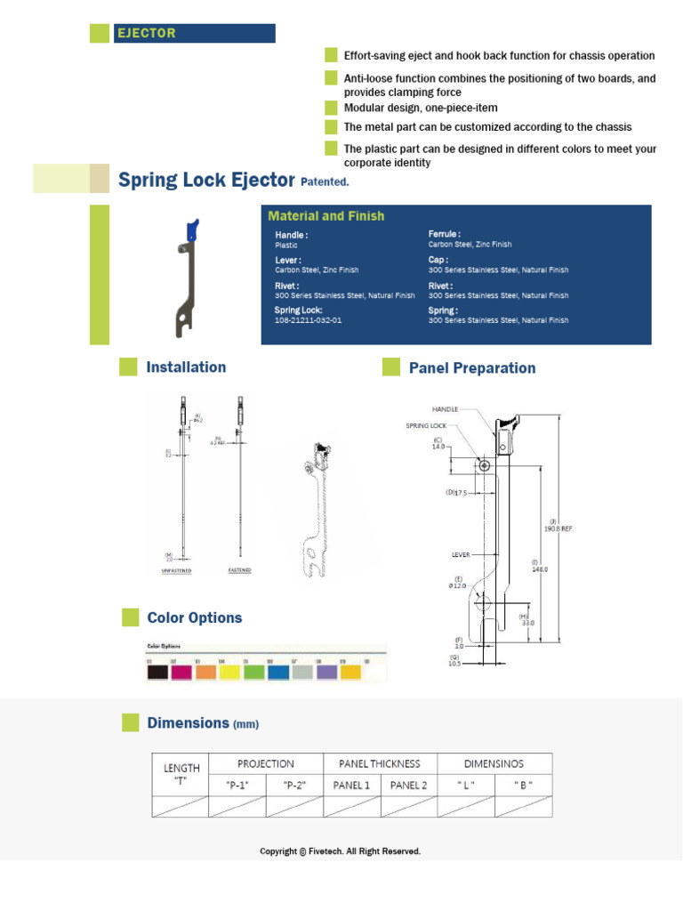 Spring Lock Ejector | PDF