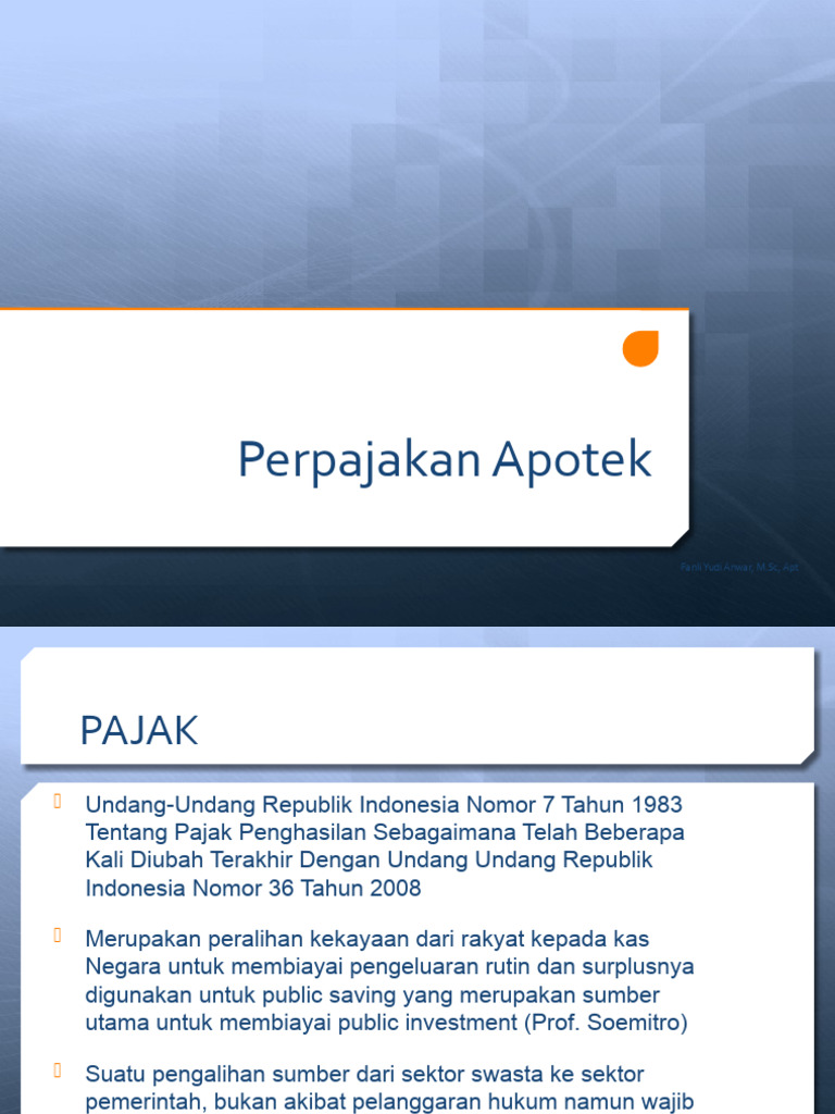 Perpajakan Apotek | PDF