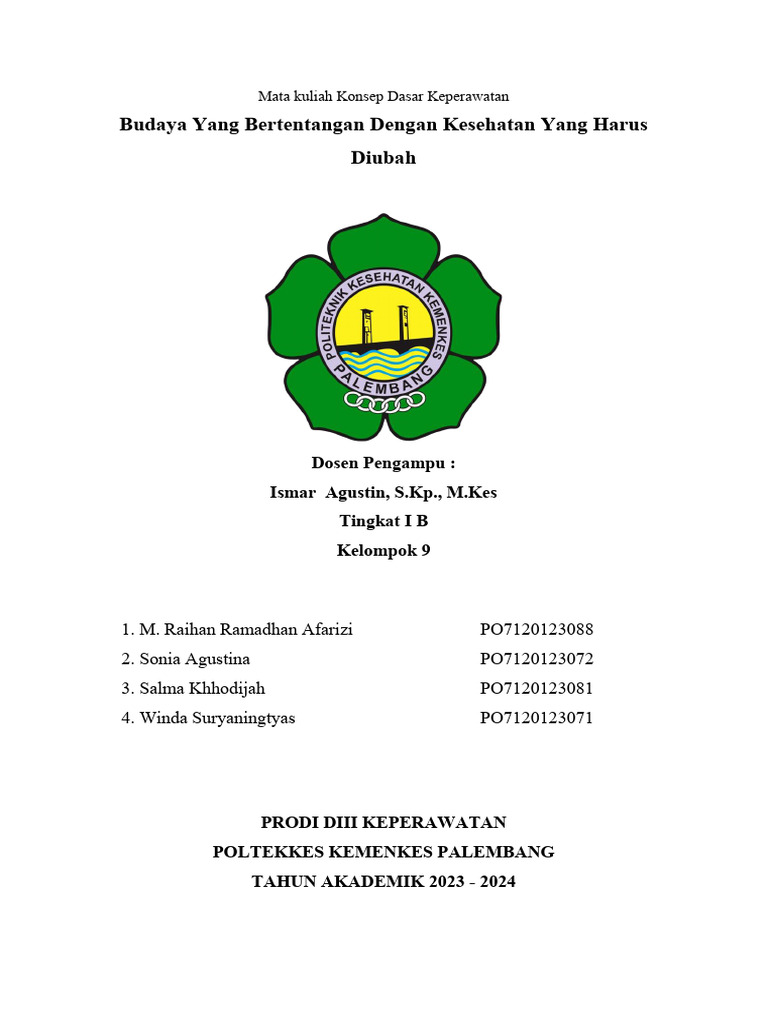 Contoh Budaya Yang Bertentangan Dengan Kesehatan | PDF