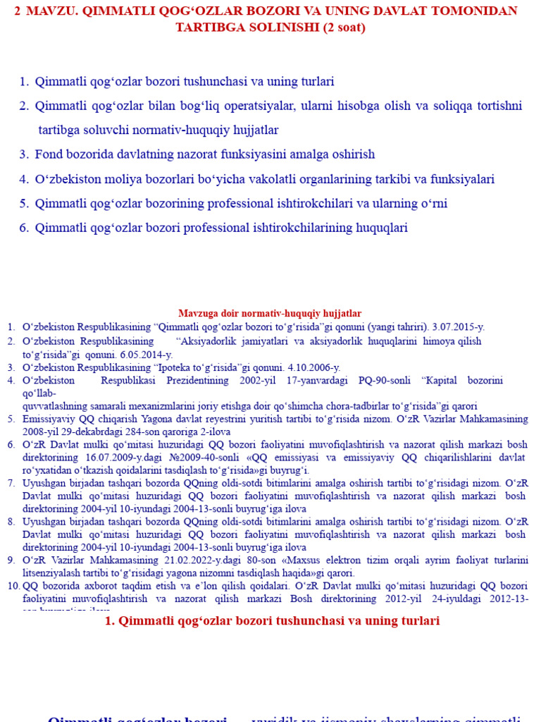 2-Mavzu Aksiya Narxlari | PDF