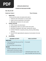 Detailed Lesson Plan With 7es in Science 6 | PDF | Planets | Solar System