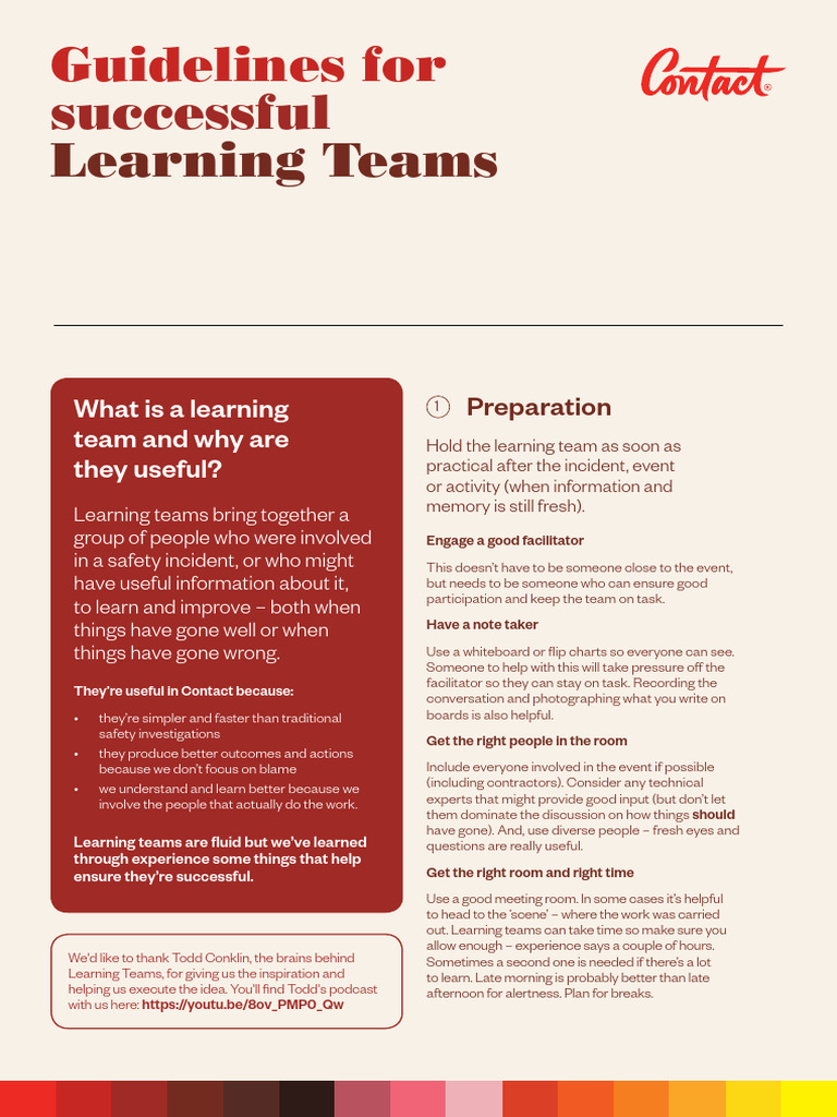 Effective Learning Team Guidelines | PDF | Learning | Human Communication