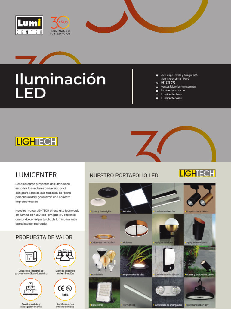 Catalogo de Iluminacion LED Lumicenter | PDF
