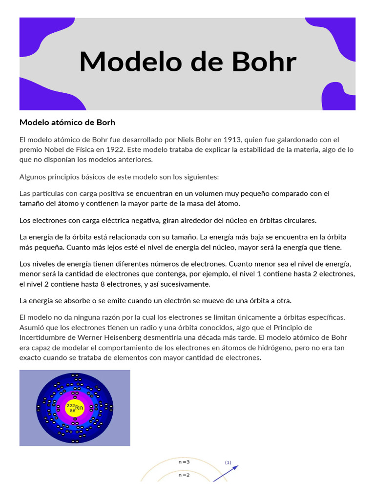 Modelo de Bohr | PDF