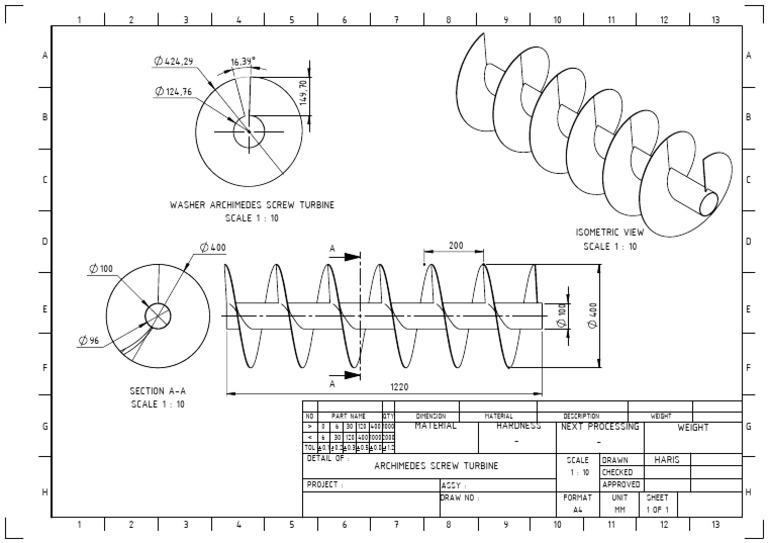 Drawing Screw Conveyor | PDF