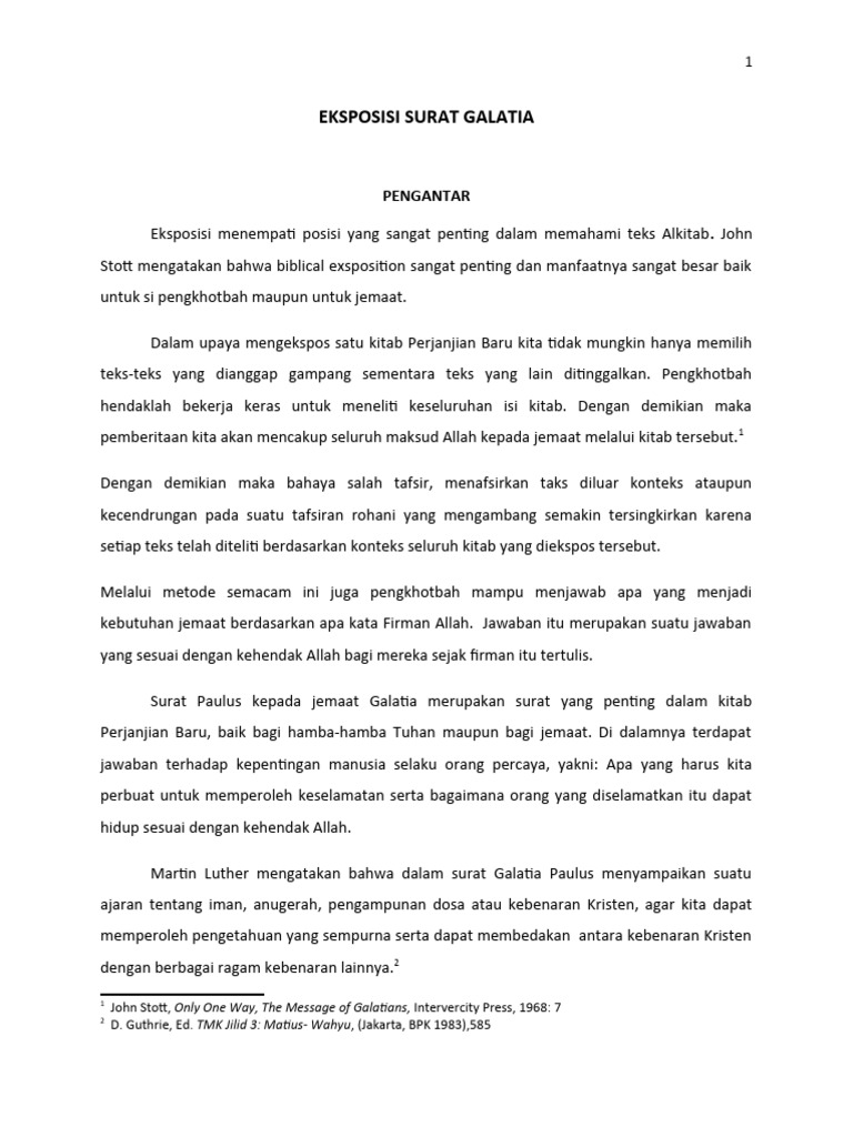 Eksposisi Surat Galatia | PDF