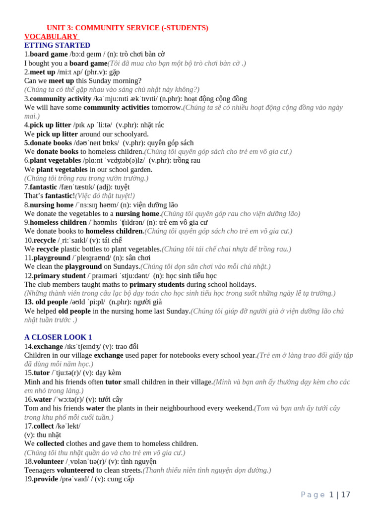 Bài Tập Bổ Trợ Anh 7 Global Năm Học 2022 2023 Unit 3 Global 7 Hs | PDF