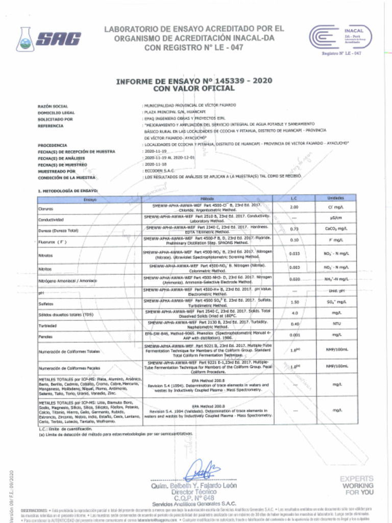 Resultado Inacal | PDF