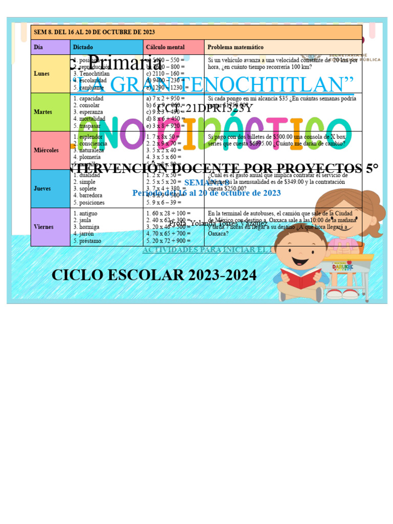 5° Sem8 Planeación Proyectos | PDF