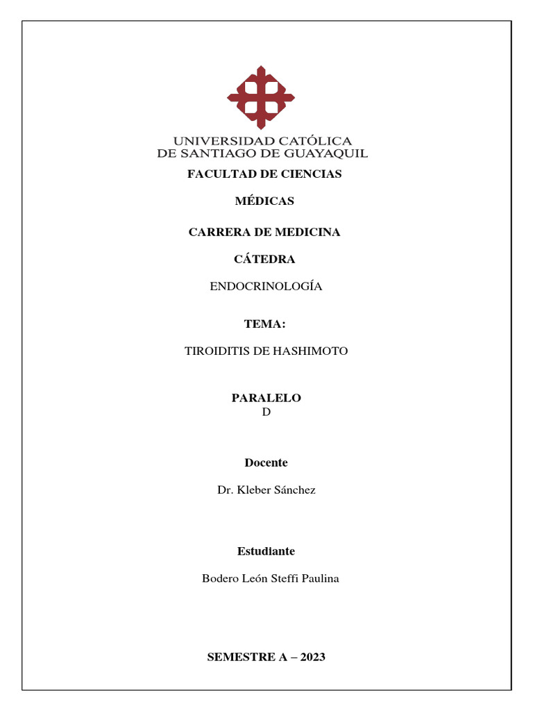 Tiroiditis De Hashimoto Bodero Steffi Pdf