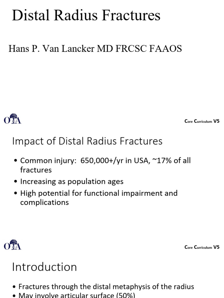 UE 11 Distal Radius Fractures | PDF