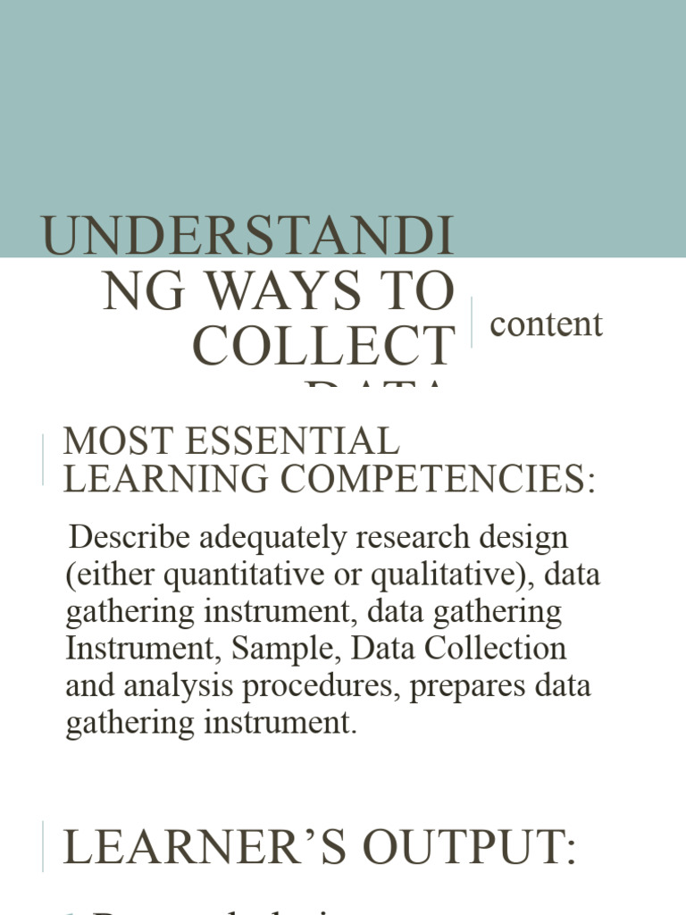 Understanding Ways To Collect Data.2 | PDF