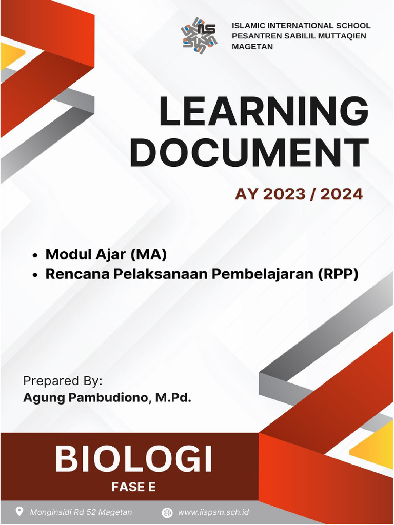 Cover - Modul Ajar - Biologi - Kelas X - E | PDF